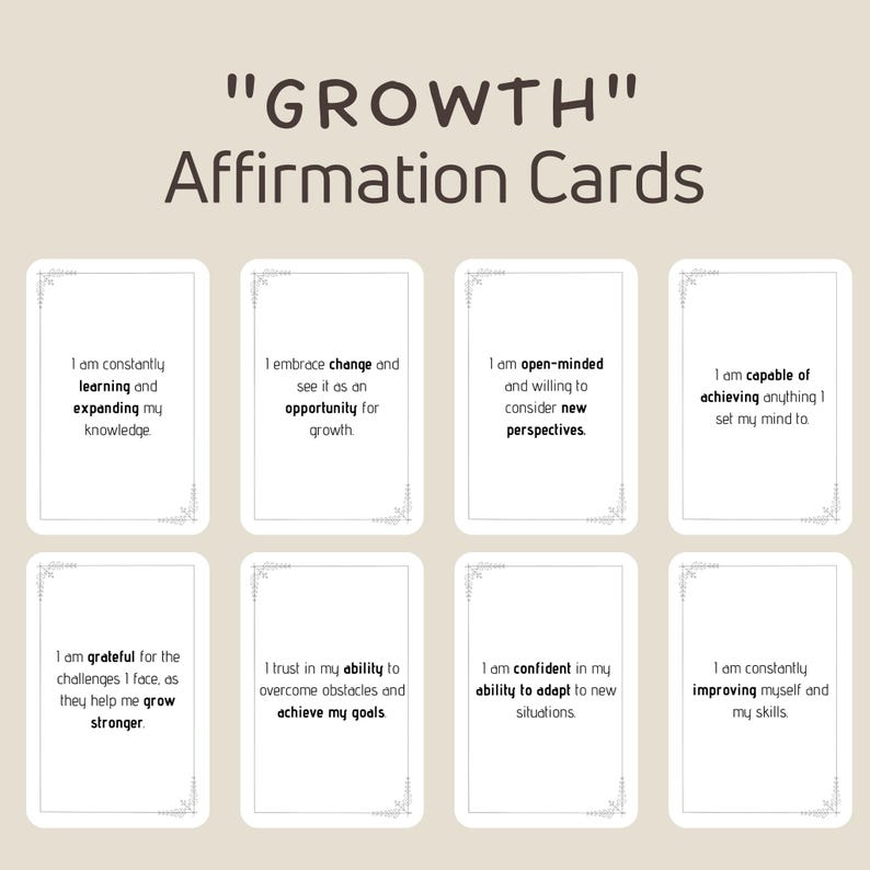 Affirmation Cards growth - Etsy
