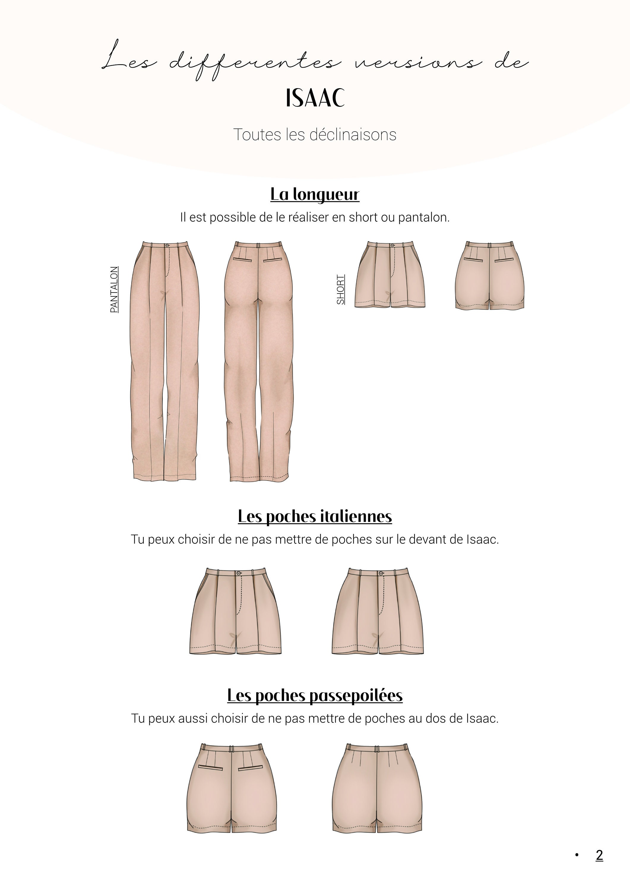 ISAAC Trousers & Shorts Sewing Pattern - Tailored Style - PDF Download ...