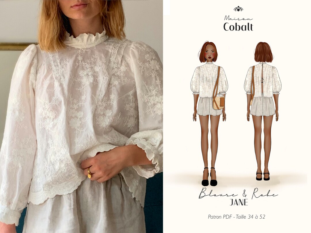 Jane Dress And Blouse Sewing Pattern Elegant With Variations A4 Pdf