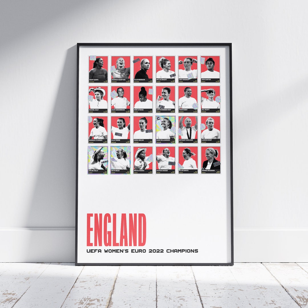 England Women's Football Sticker Print, England Women's Euros Print ...
