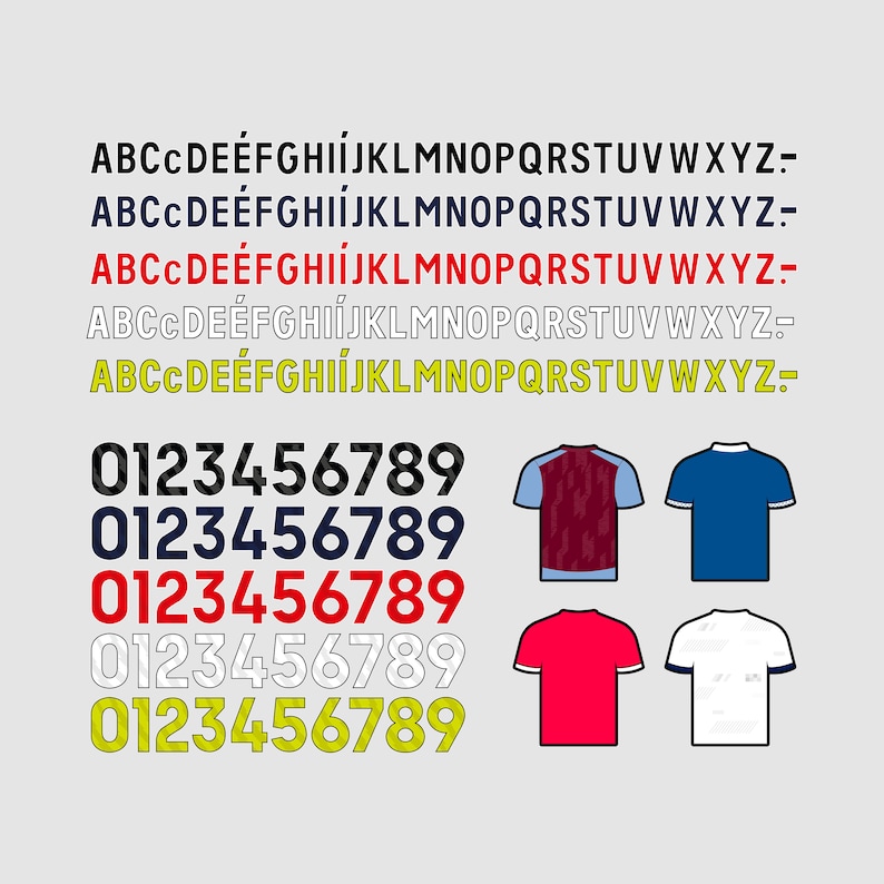20 Premier League 23/24 Shirts, Numbers & Lettering Pack, Digital ...