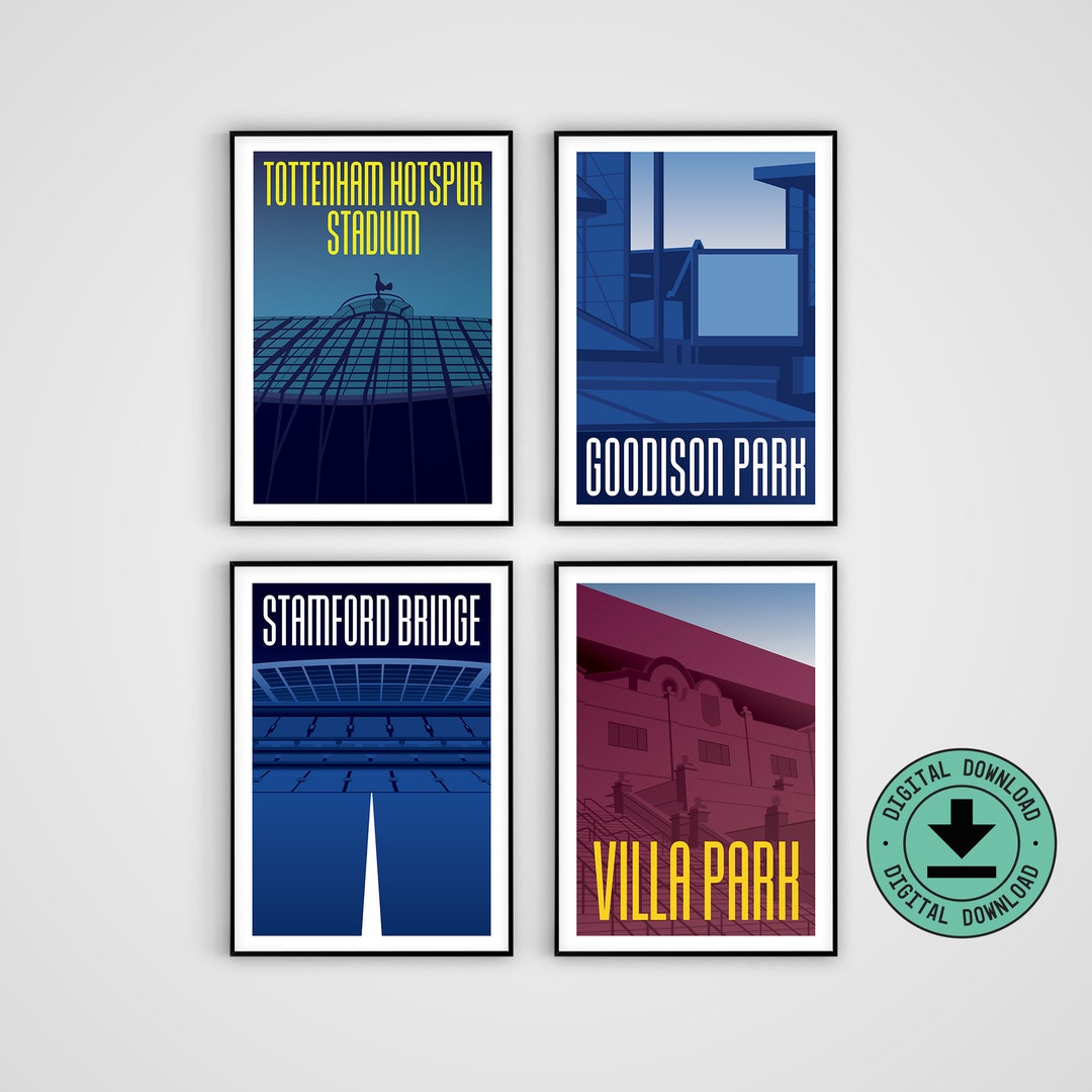 DIGITAL DOWNLOAD Football Stadium Illustration Prints, Football ...