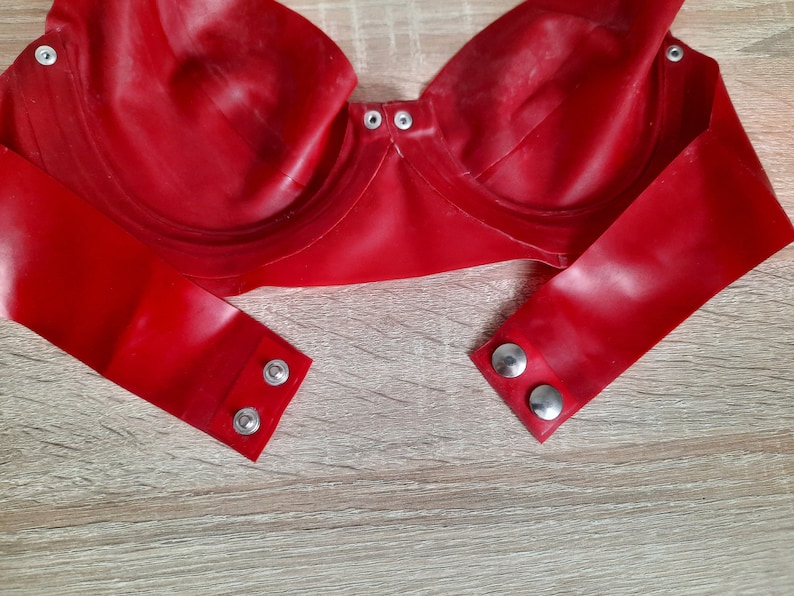 Bdsm LATEX HALTER BRA With Metal Rivets Latex Shiny Rubber Bra in ...