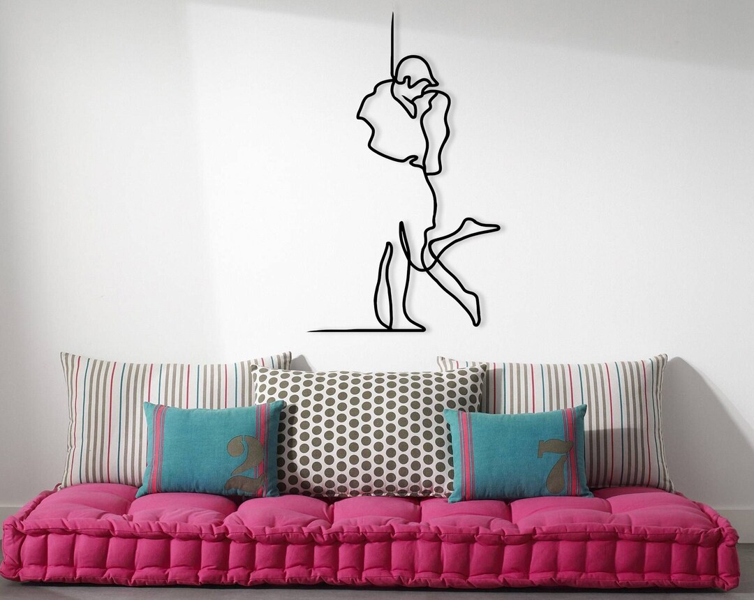 Abstract Couple Hug Metal Wall Art: One Line Drawing - Etsy