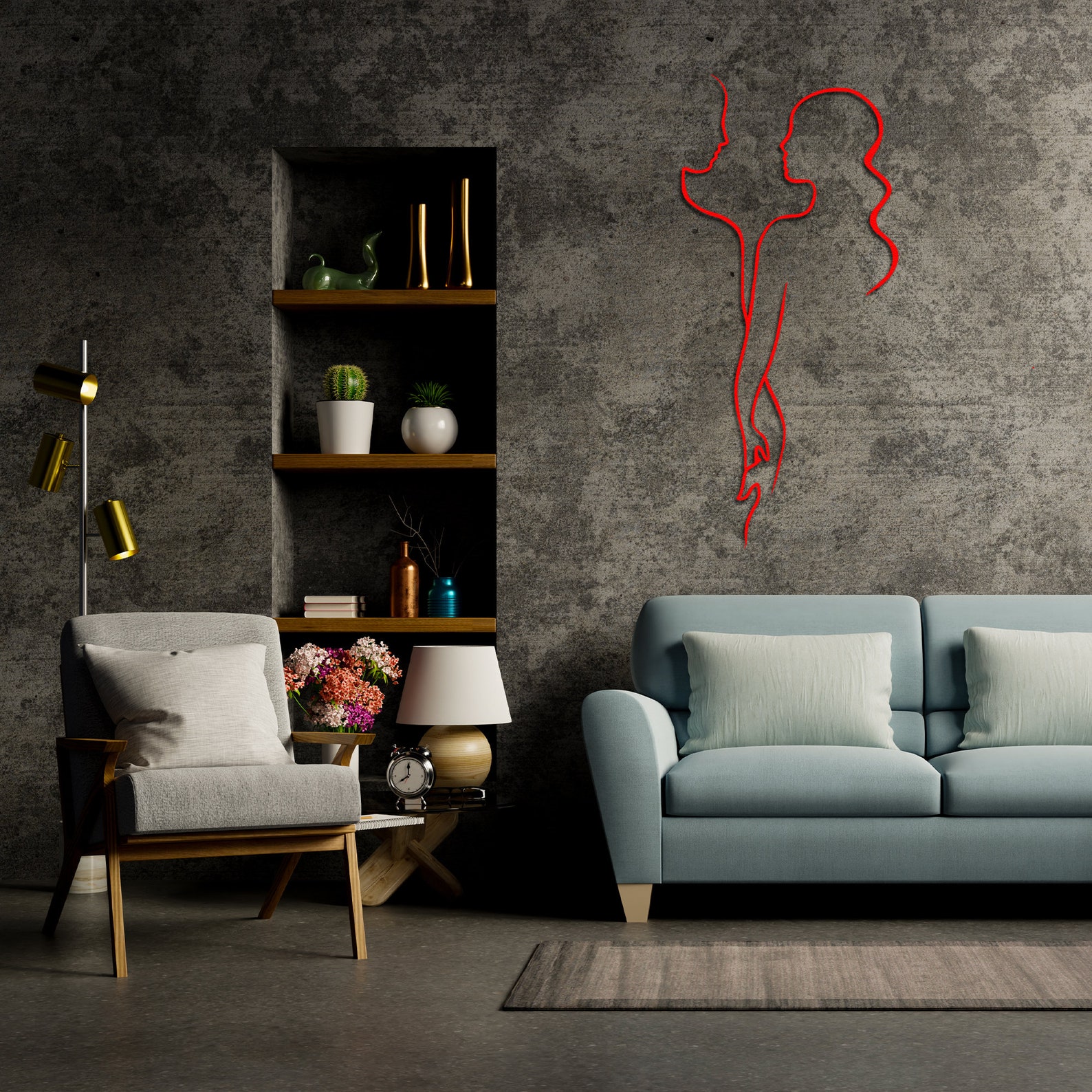 Abstract Couples Metal Line Wall Art Portrait Gifts/ Couple - Etsy