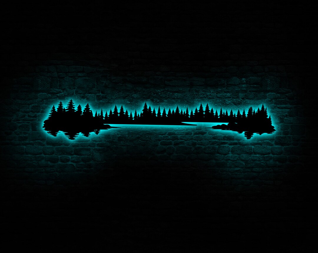 LED Forest Metal Wall Art: Farmhouse Landscape Decor - Etsy