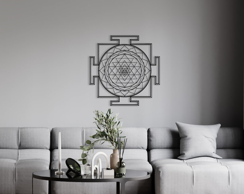 Sri Yantra Buddhist Chakra Hindu Yoga Metal Wall Art Gift/ - Etsy