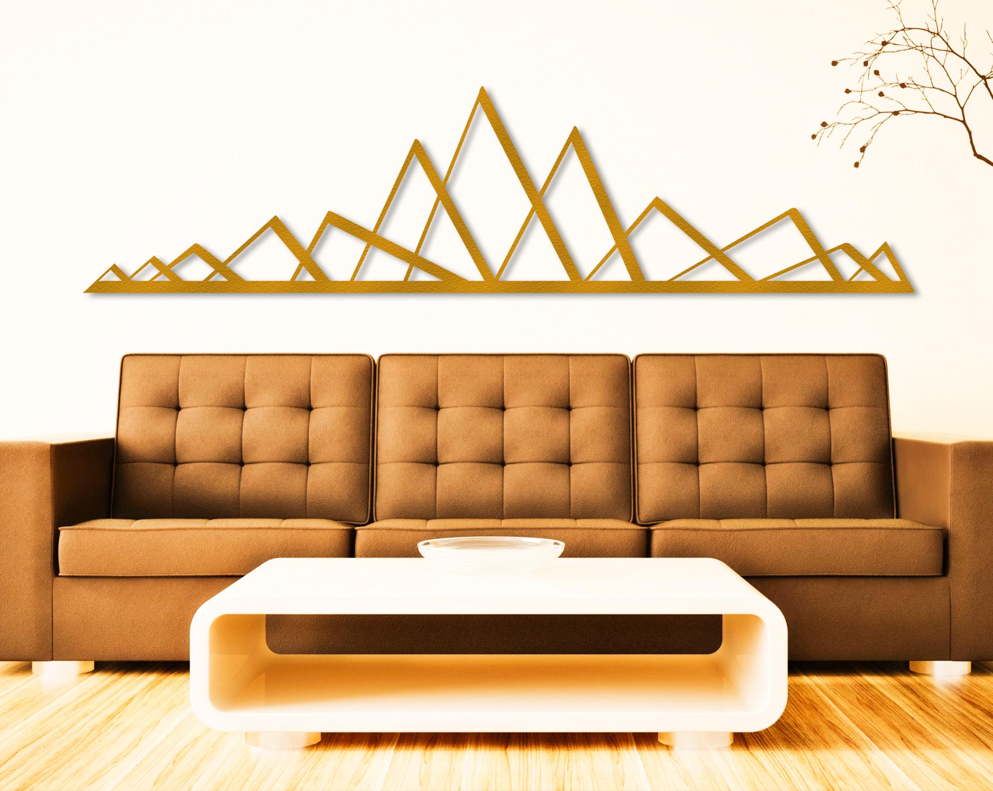 Geometric Metal Wall Art, Minimalist Mountain, Triangle Wall Decor - Etsy