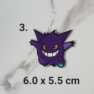 Cool Cute Ghost Pokemon Inspired Patches Embroidered Sew on / Iron on Gastly Haunter Gengar ...