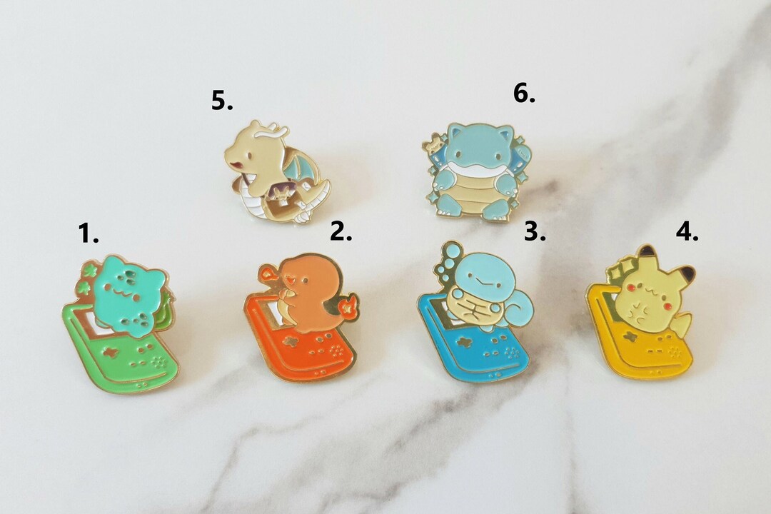 Pokemon Inspired Enamel Pins Badges Pikachu Bulbasaur Charmander ...