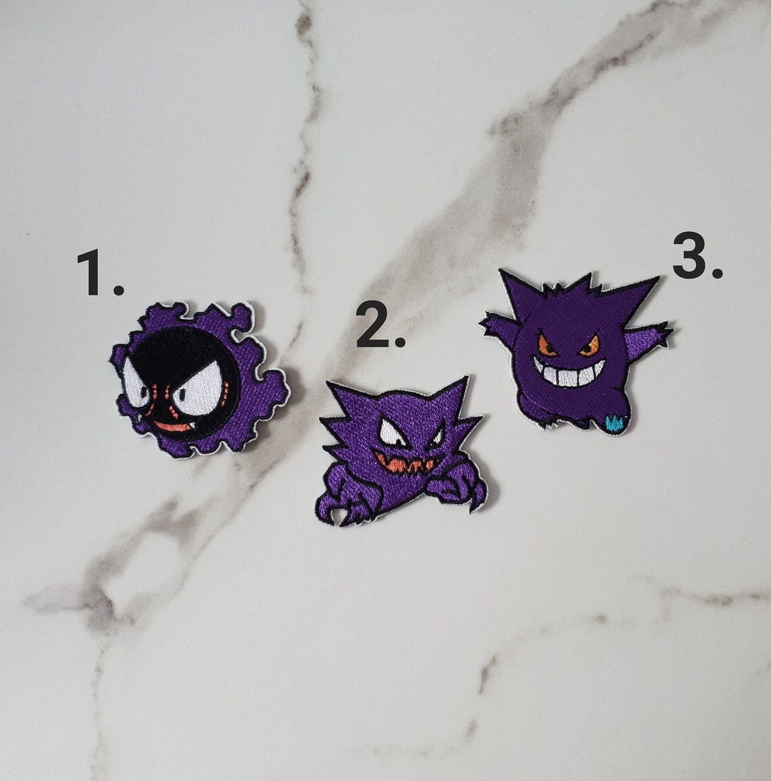 Cool Cute Ghost Pokemon Inspired Patches Embroidered Sew on / Iron on Gastly Haunter Gengar ...
