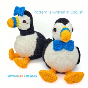 Pip the Puffin- Circular Knitting Machine PDF Pattern Downloadable Bird ...