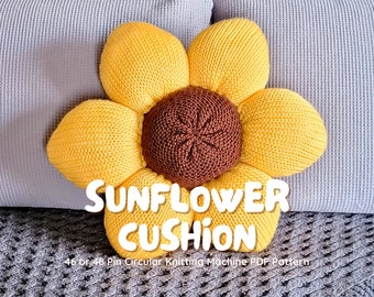 Sunflower Pillow Knitting Machine Pattern PDF ONLY Addi Sentro - Etsy