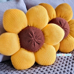 Sunflower Cushion/ Throw Pillow PDF Circular Knitting Machine Pattern ...