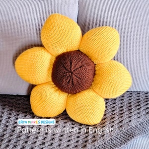 Sunflower Cushion/ Throw Pillow PDF Circular Knitting Machine Pattern ...