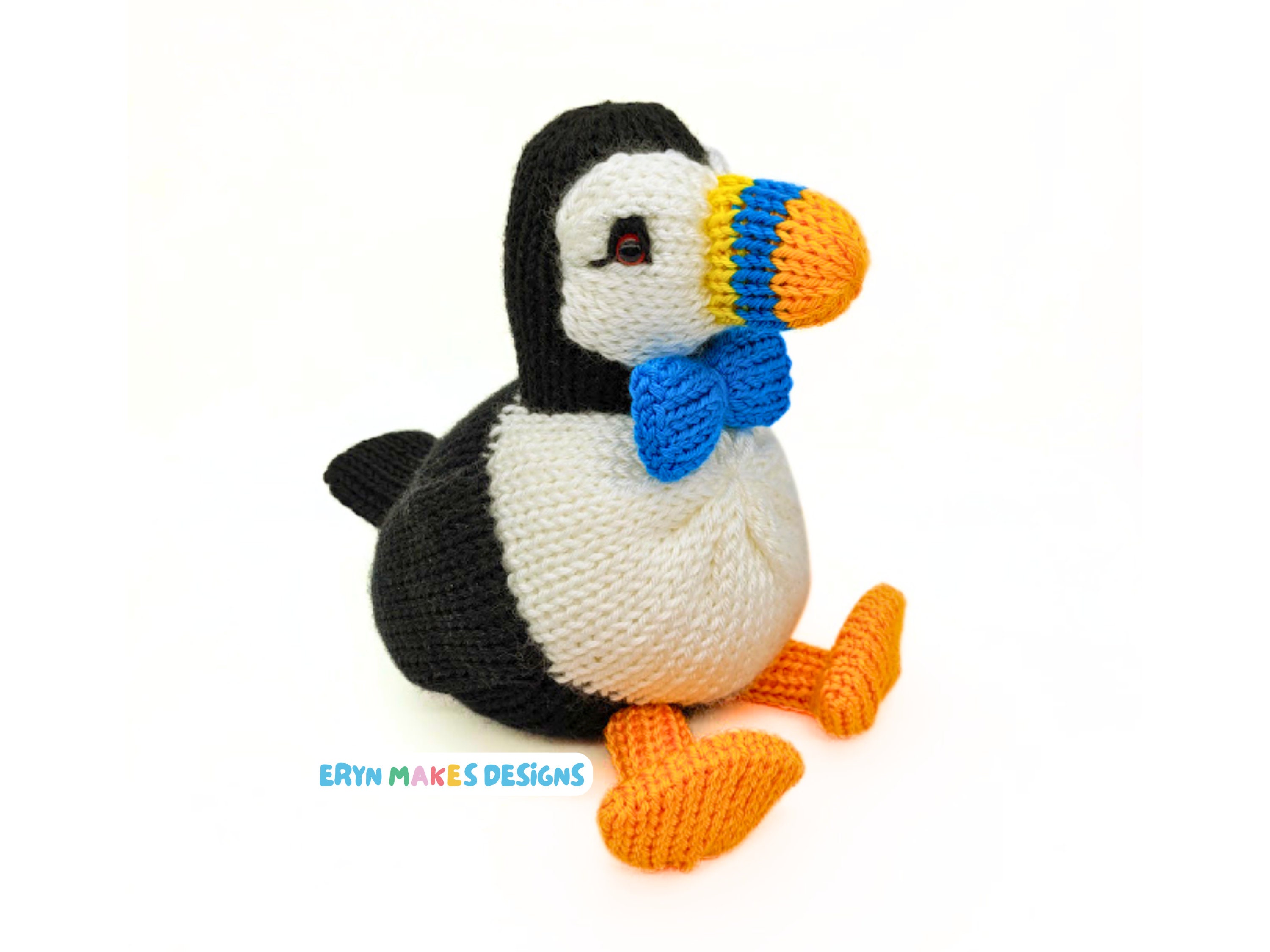 Pip the Puffin- Circular Knitting Machine PDF Pattern Downloadable Bird ...