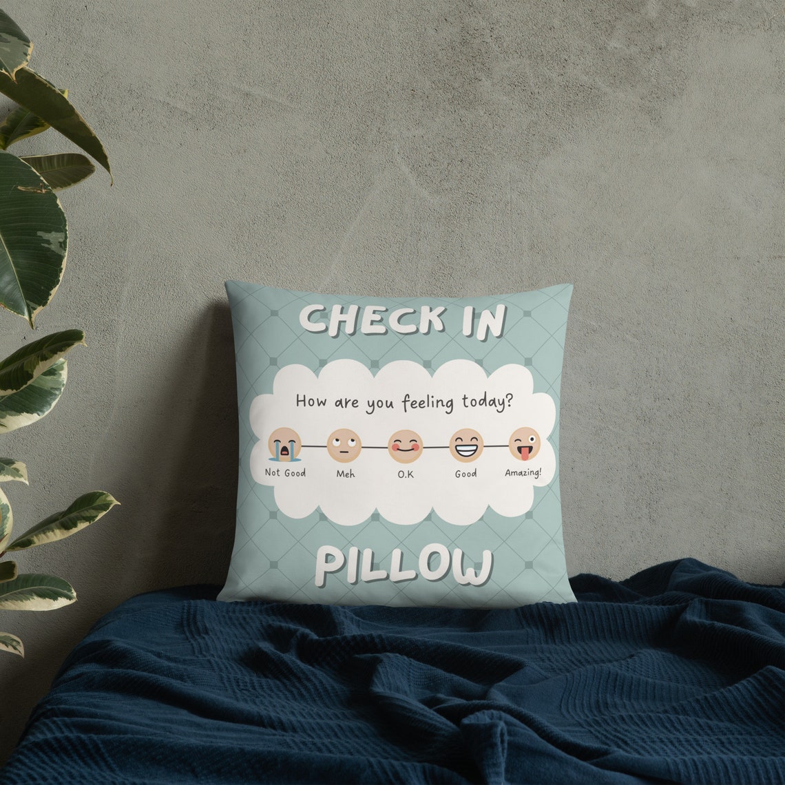 Emotion Check in Emoji Psychology Pillow Therapist Room - Etsy