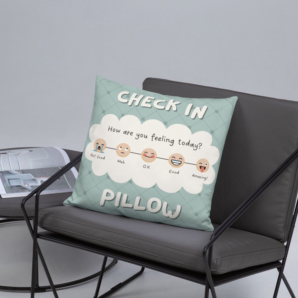 Emotion Check in Emoji Psychology Pillow Therapist Room - Etsy