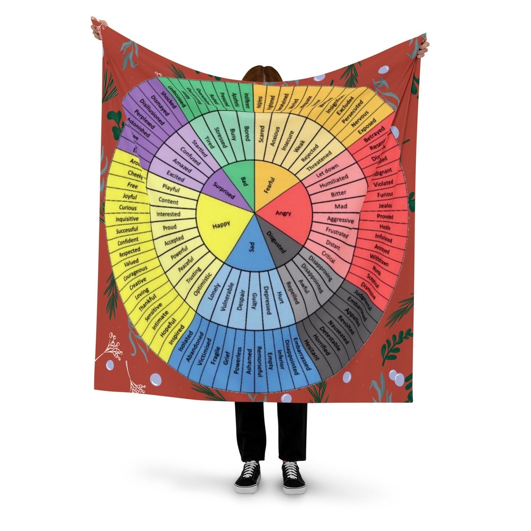 Feelings Wheel Cloth, Emotions Circle Wall Tapestry, Recycled Polyester ...