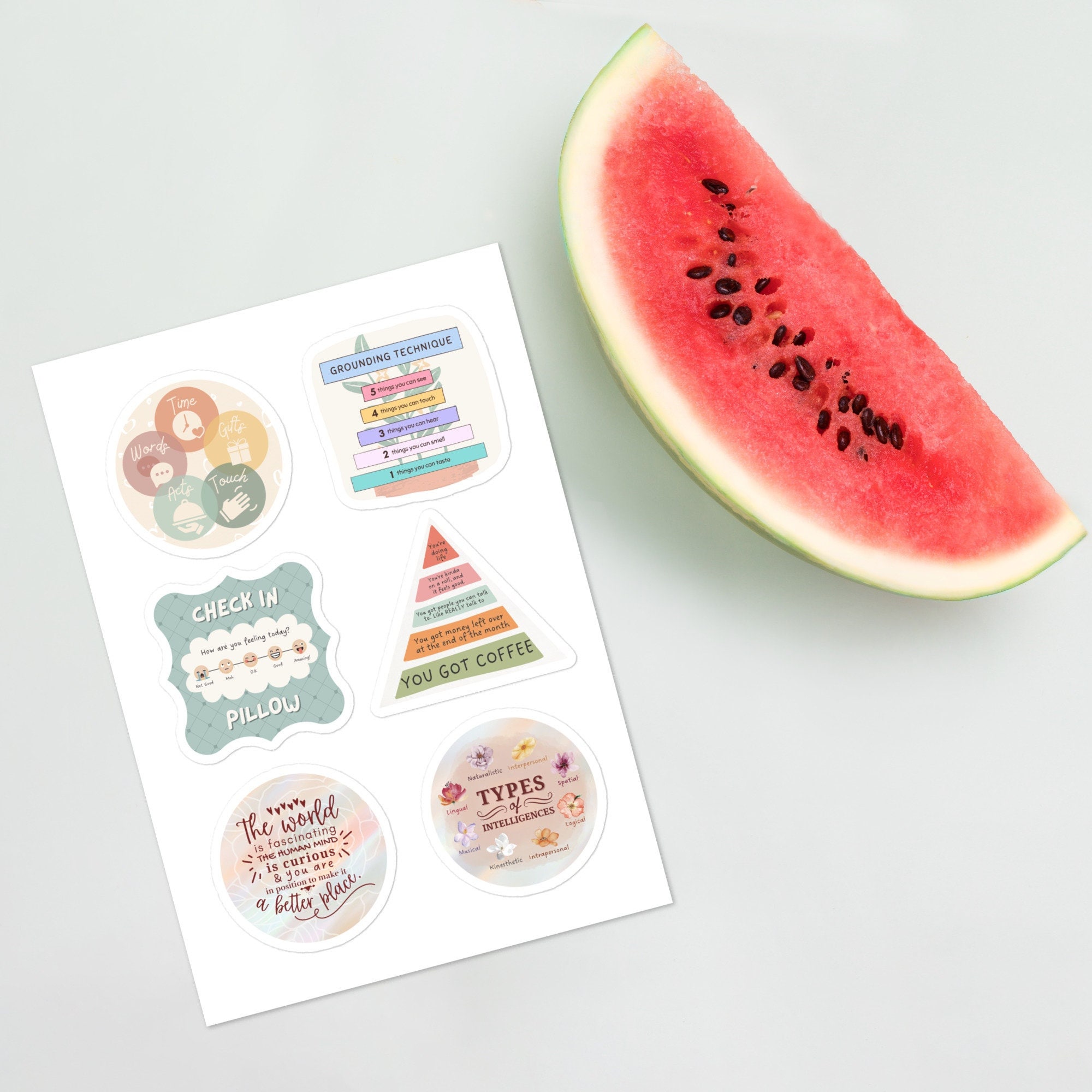 Self-care Mental Health Sticker Sheet, Psychology Theories, Rewards for ...