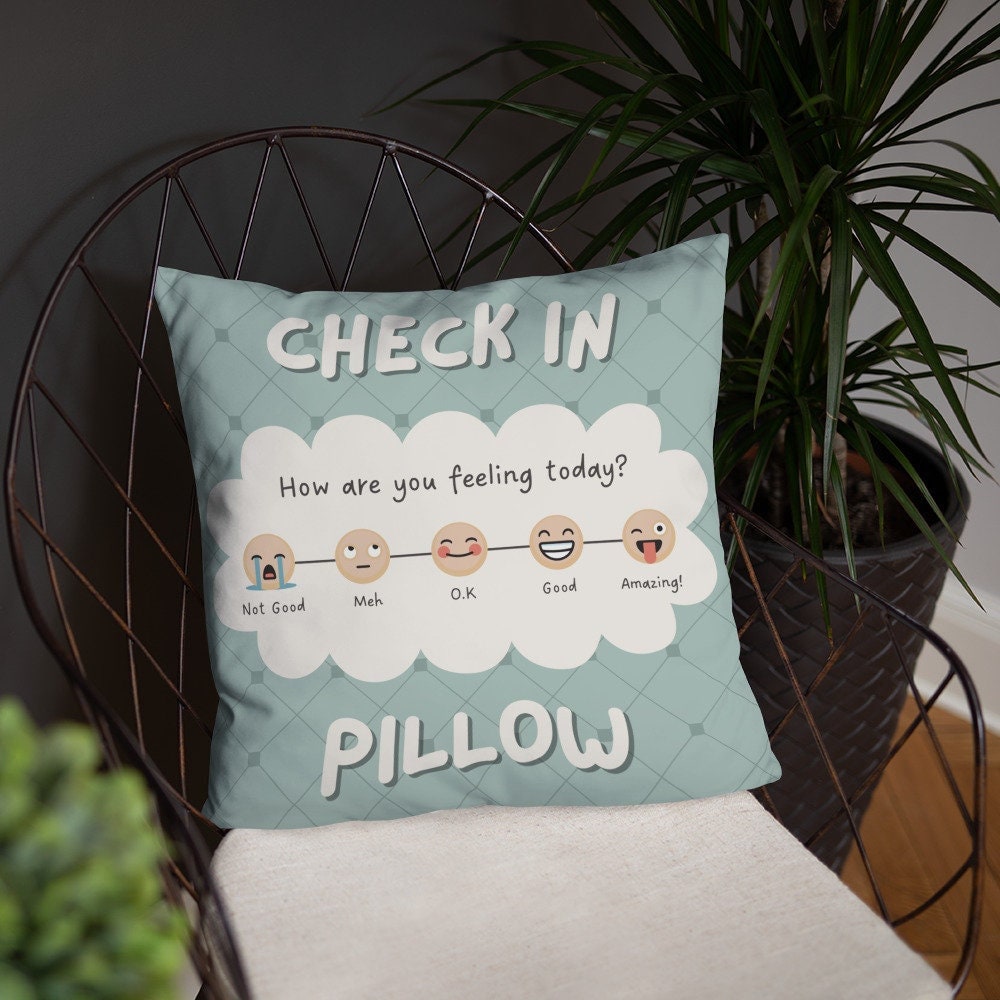 Emotion Check in Emoji Psychology Pillow Therapist Room - Etsy