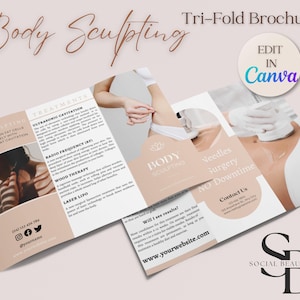 Tri-fold Brochure Canva Template | Body Sculpting Contouring ...