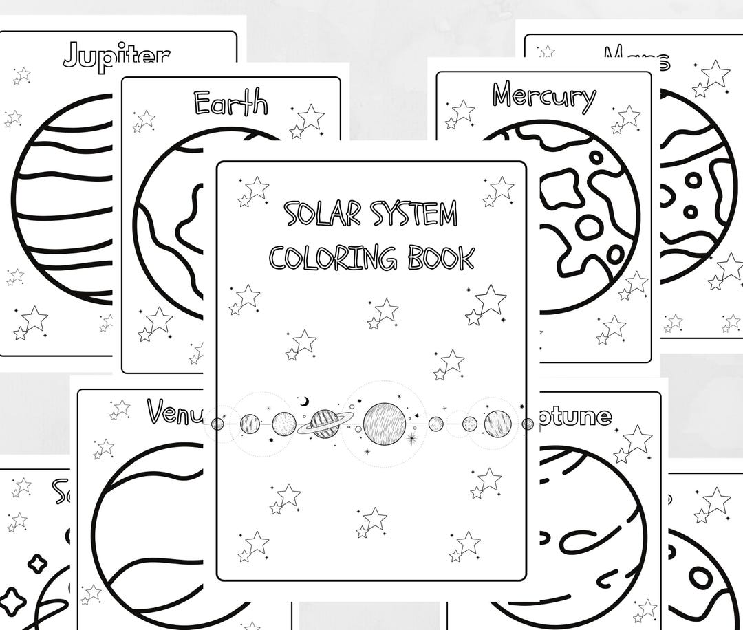 Solar System Colour in Worksheet Space Activity Kids School Learning ...