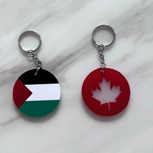 World Flags Keyrings | Acrylic Vinyl Keyring | Palestine Canada Nation ...