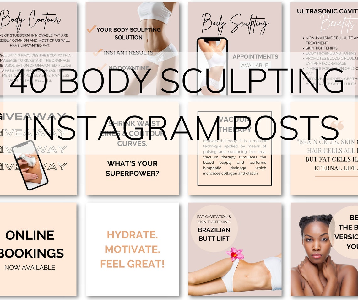 Editable Body Sculpting Instagram Posts Template Personalised - Etsy