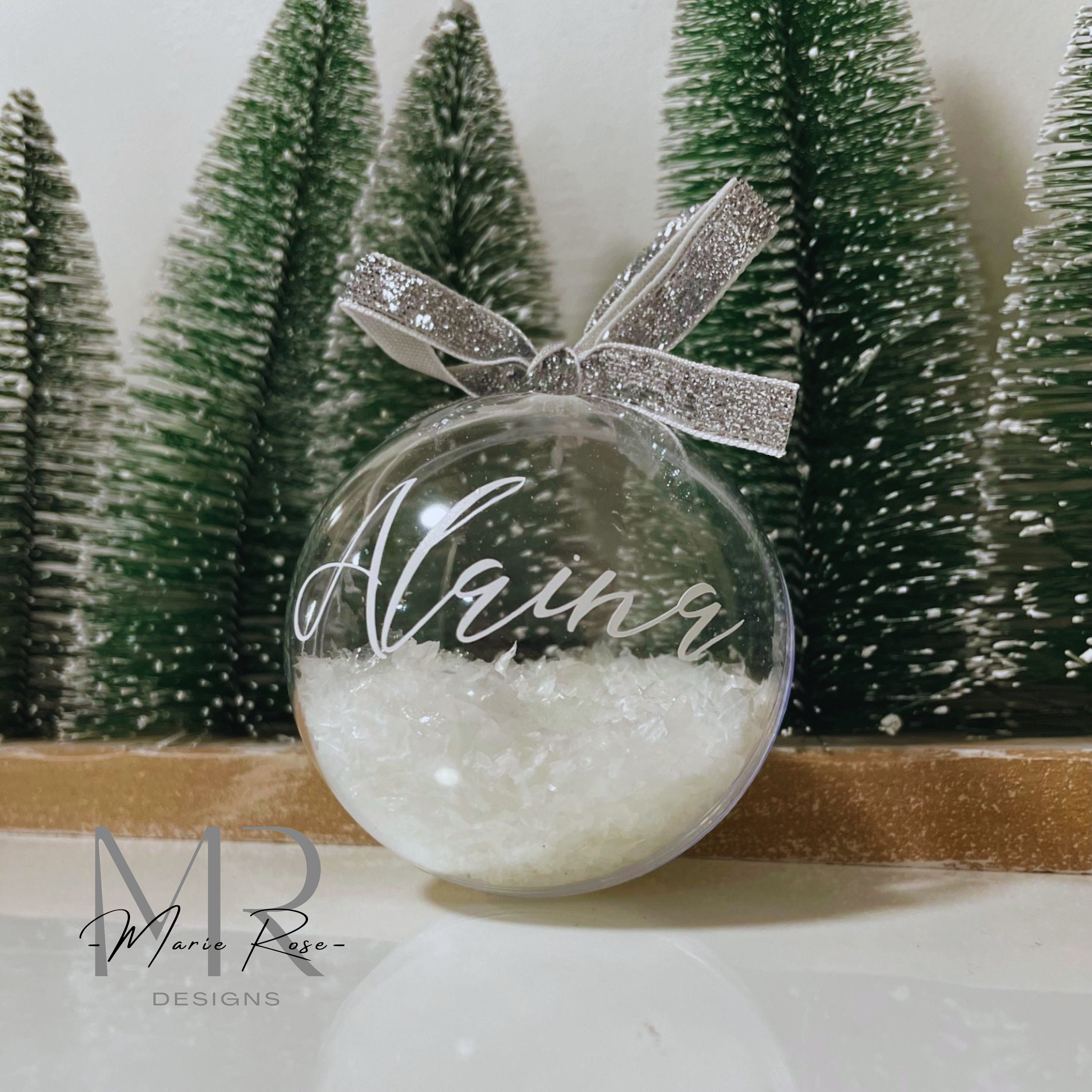 Personalized Christmas Baubles | Ornament Decor | Xmas Gift | Glitter ...