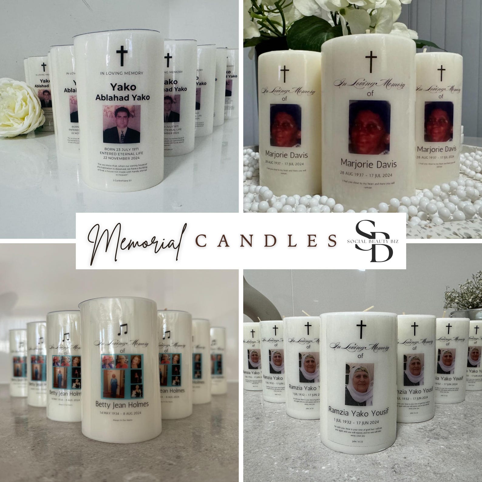 Memorial Candles | Funeral Candle | in Loving Memory of | Scented ...