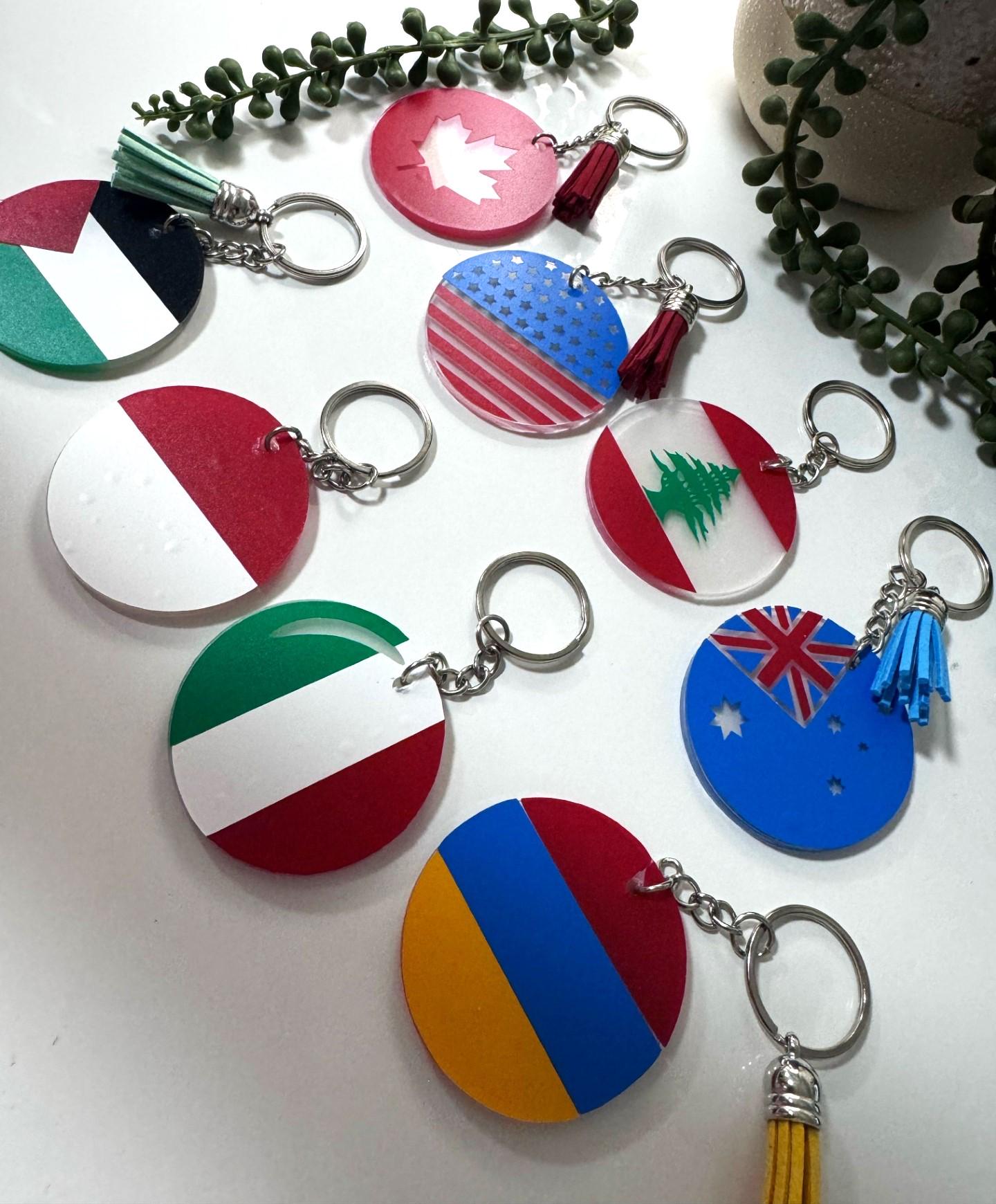 Acrylic World Flag Keyrings – Travel Gifts, Souvenirs & Custom ...