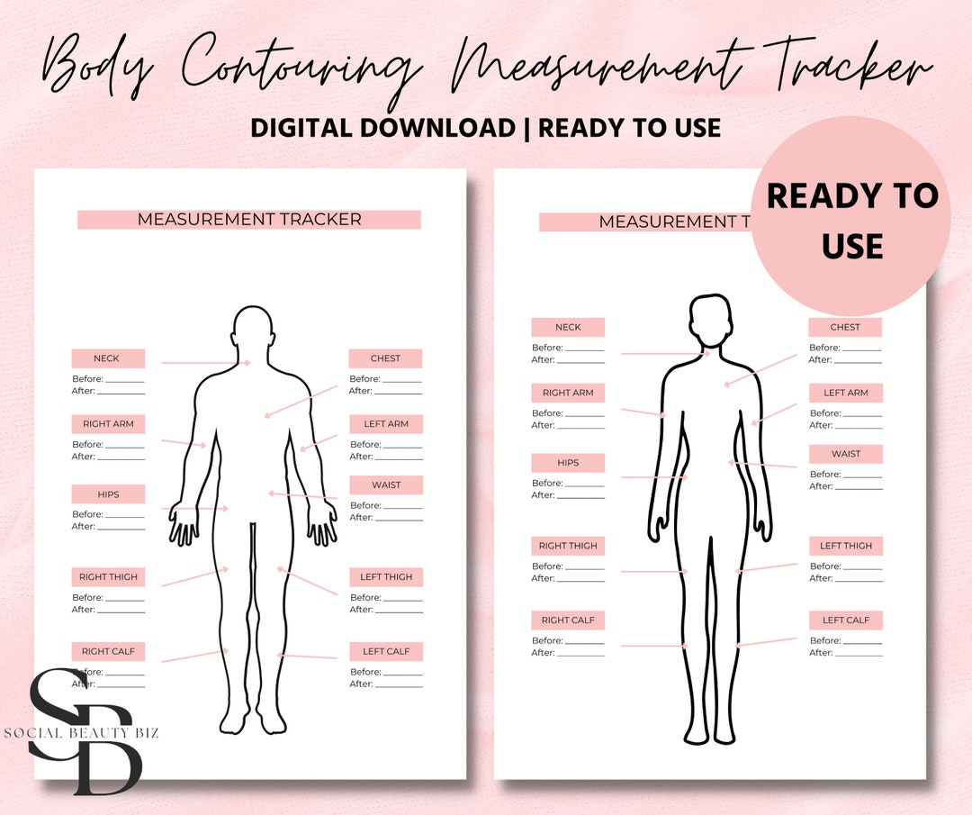 Body Measurement Tracker Printable Fitness Tracker Body Contouring Body ...
