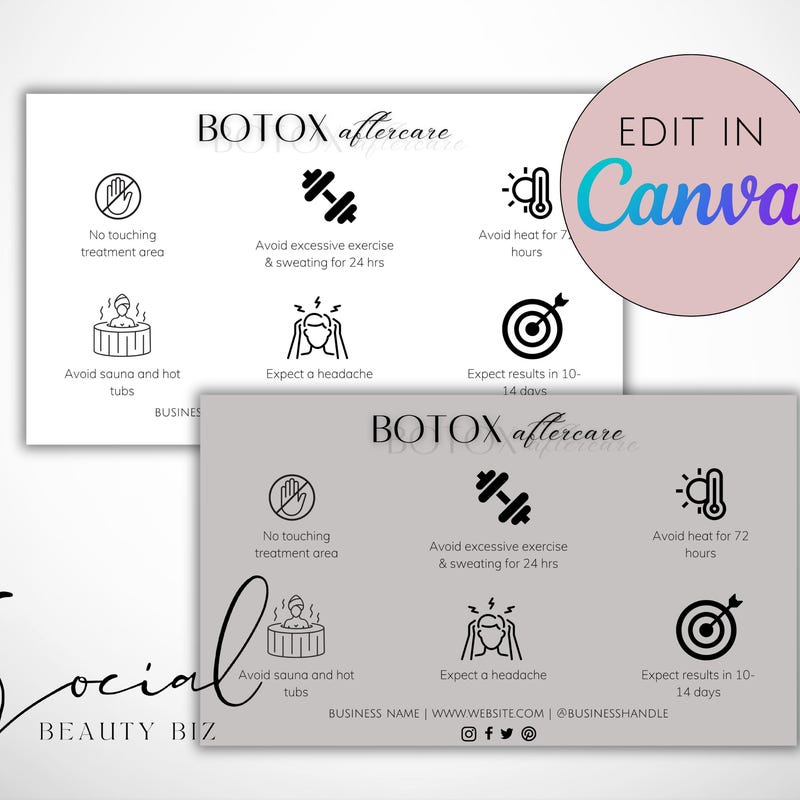 Botox Aftercare Cards - Etsy