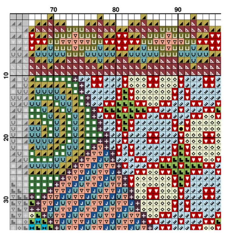 Cross Stitch PDF Pattern Textile Collage With Bright Ornaments Sunny ...