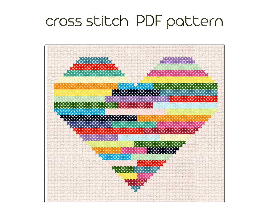 Heart Cross Stitch Pattern Cross Stitch for Beginner Valentine's Day ...