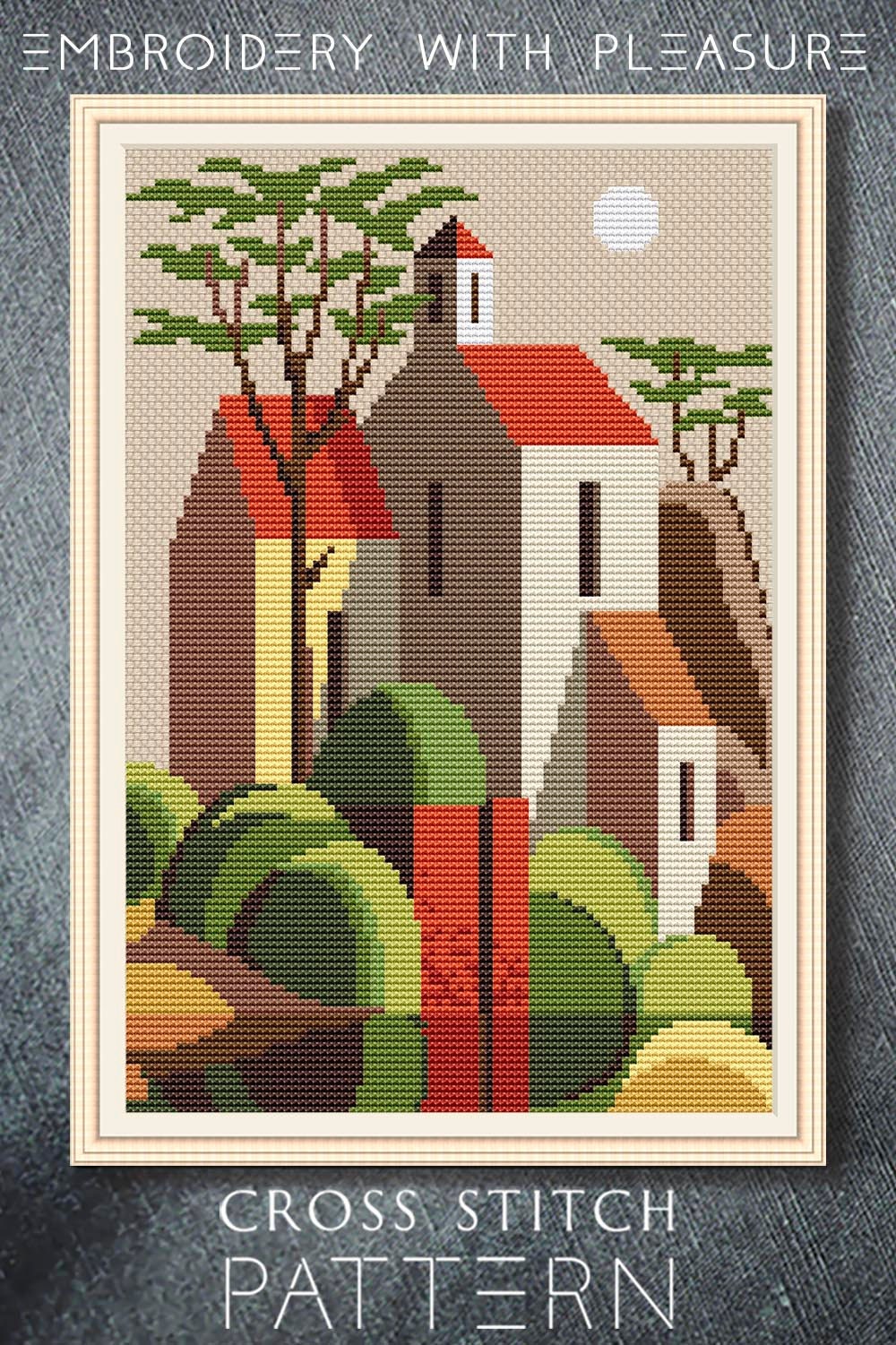 Minimalistic Cross Stitch Pattern PDF Primitive Cross Stitch Chart ...
