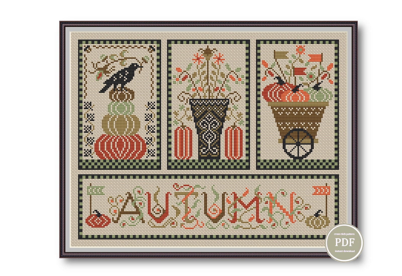 Cross Stitch Pattern Set 4 Seasons Triptych Spring Summer - Etsy