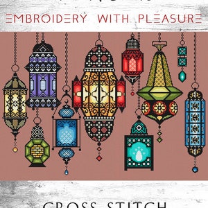 Moroccan Sampler Cross Stitch Pattern PDF, Arabic Cross Stitch Chart Folk Art Cross Stitch ...