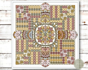 Cross Stitch Patchwork Swatch Pink Geometric Squares - Etsy