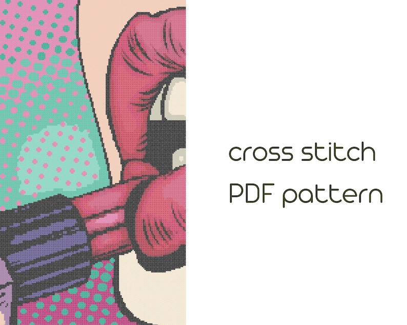 Pop Art Lips Cross Stitch Lips Cross Stitch Pattern PDF - Etsy