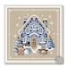 Cross Stitch Pattern Blue Gingerbread House Christmas Cross Stitch ...