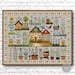 Cross Stitch Pattern Bee Farm. Floral Primitive. Sampler for Farm House ...