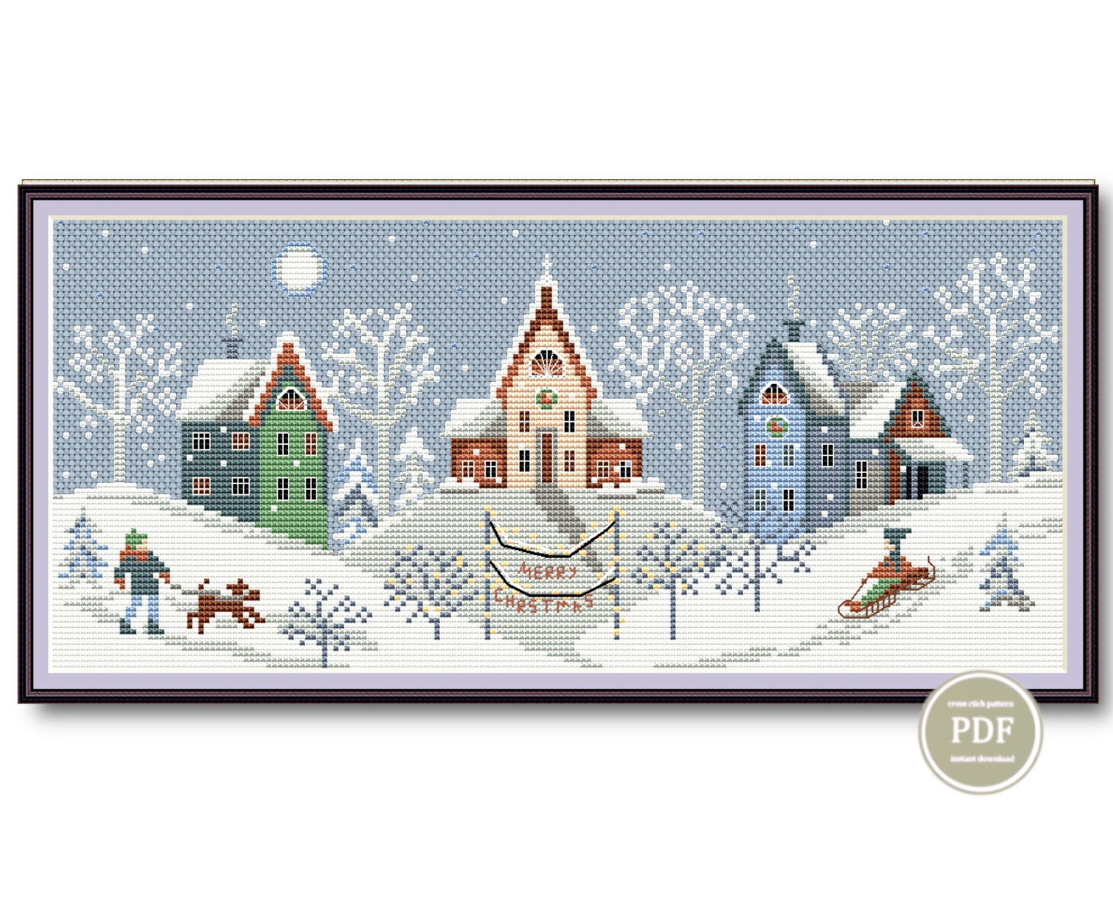 Christmas Sampler Primitive Winter Cross Stitch Winter - Etsy