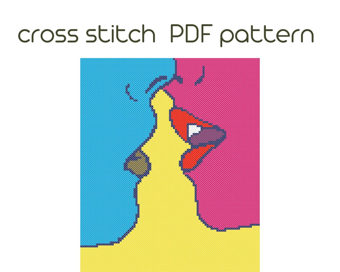 Kiss Cross Stitch Pattern Kiss Cross Stich PDF Pattern DIY - Etsy