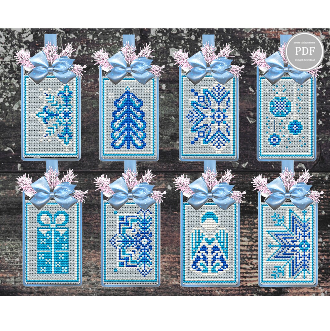 Christmas Cross Stitch Pattern, Gift Tags, Christmas Decoration ...