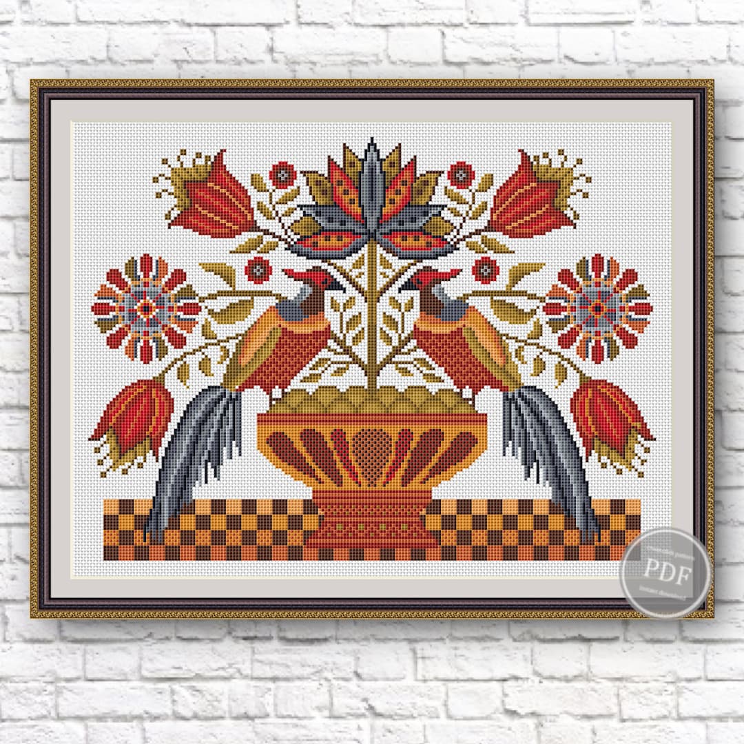 Fraktur Birds Sampler # 2 Cross Stitch Fraktur Cross Stitch Pattern PDF ...