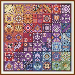 Rainbow Patchwork Cross Stitch #1. Rainbow Cross Stitch Pattern. Modern ...