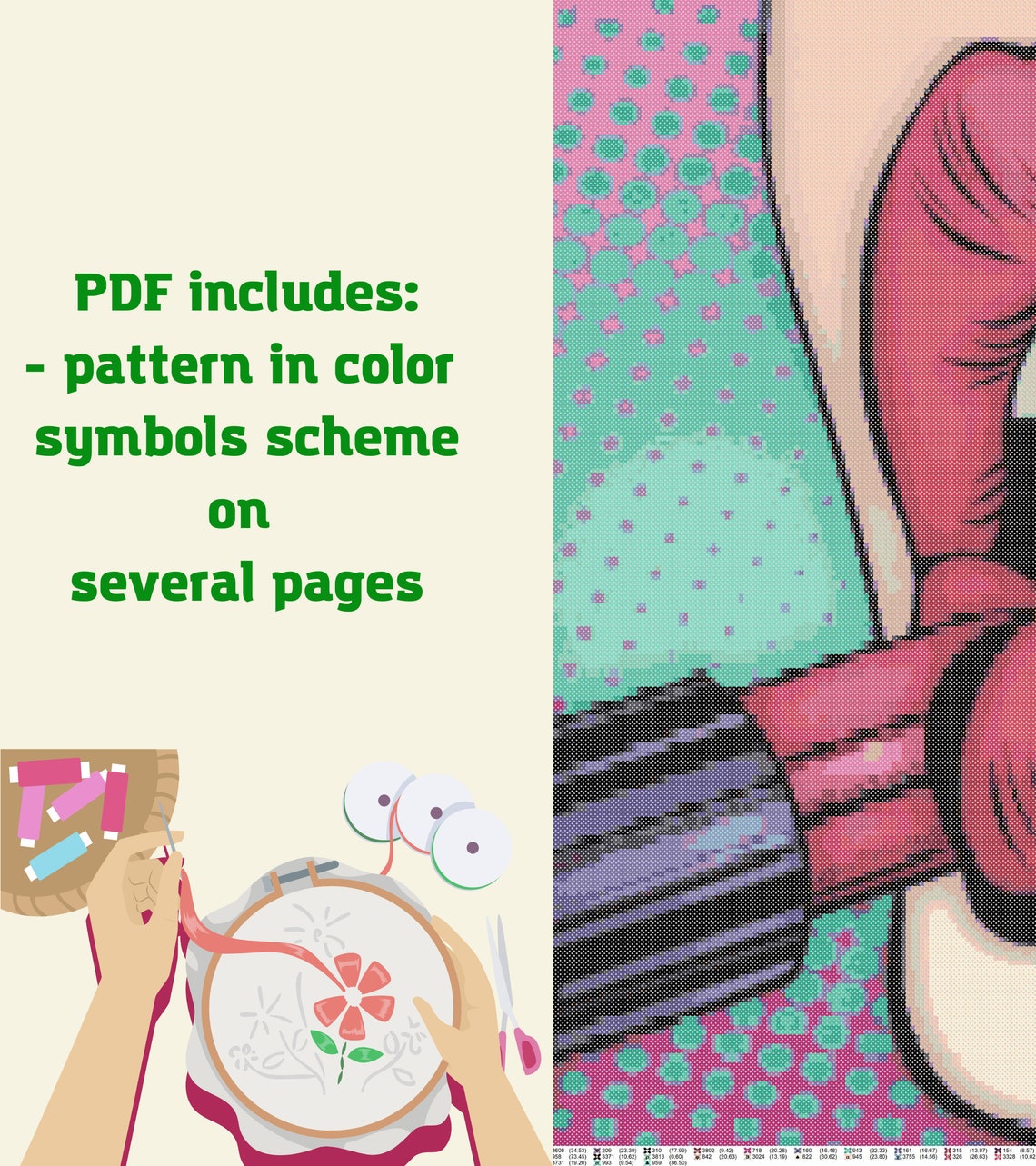 Pop Art Lips Cross Stitch Lips Cross Stitch Pattern PDF - Etsy