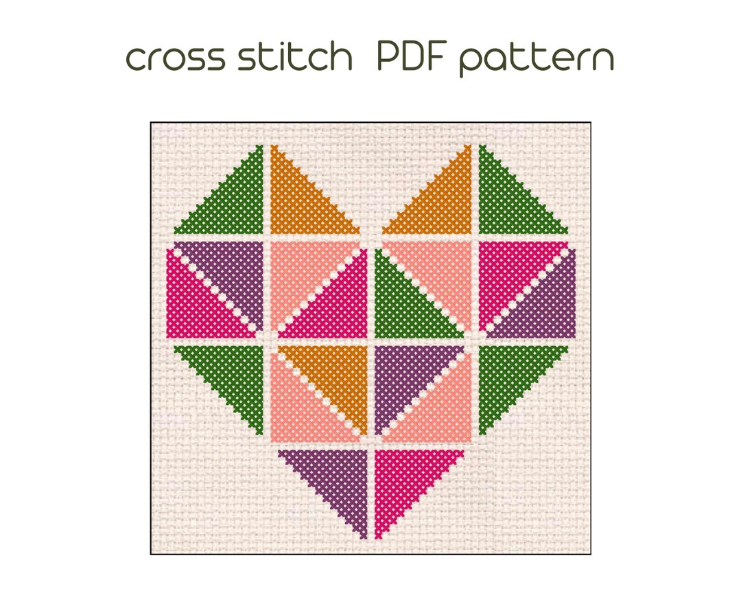 Heart Cross Stitch Pattern Cross Stitch for Beginner Valentine's Day ...